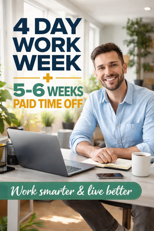 Why I Run a 4 Day Work Week With Reduced Hours and 5 to 6 Weeks of PTO